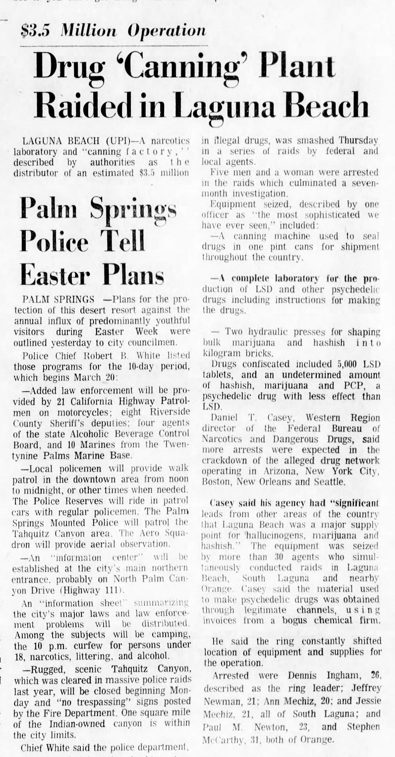 Today in psychedelic history (03/05) - The Psychedelic Experience ...